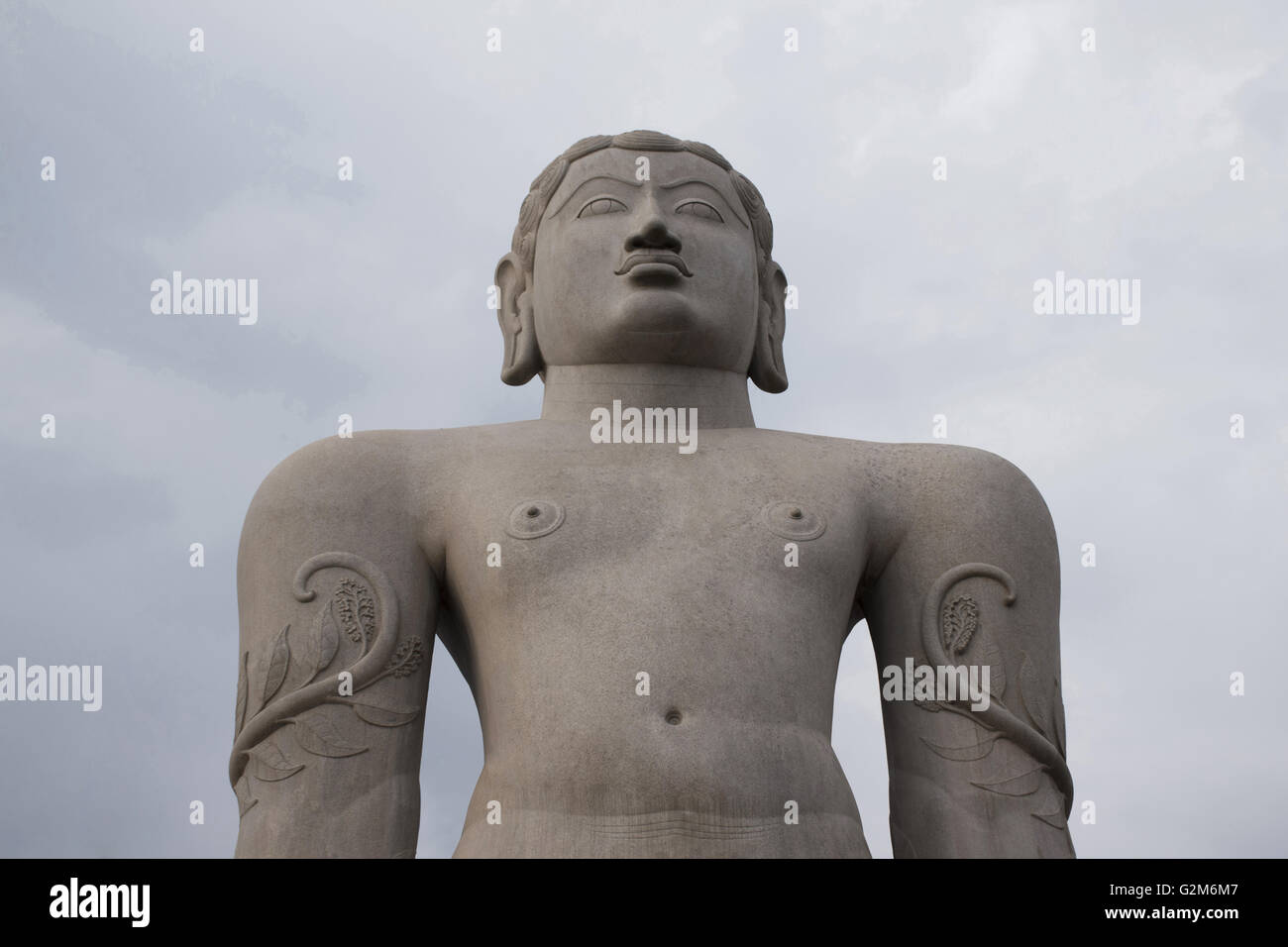 A gigiantic monolithic statue of Bahubali, also known as Gomateshwara ...