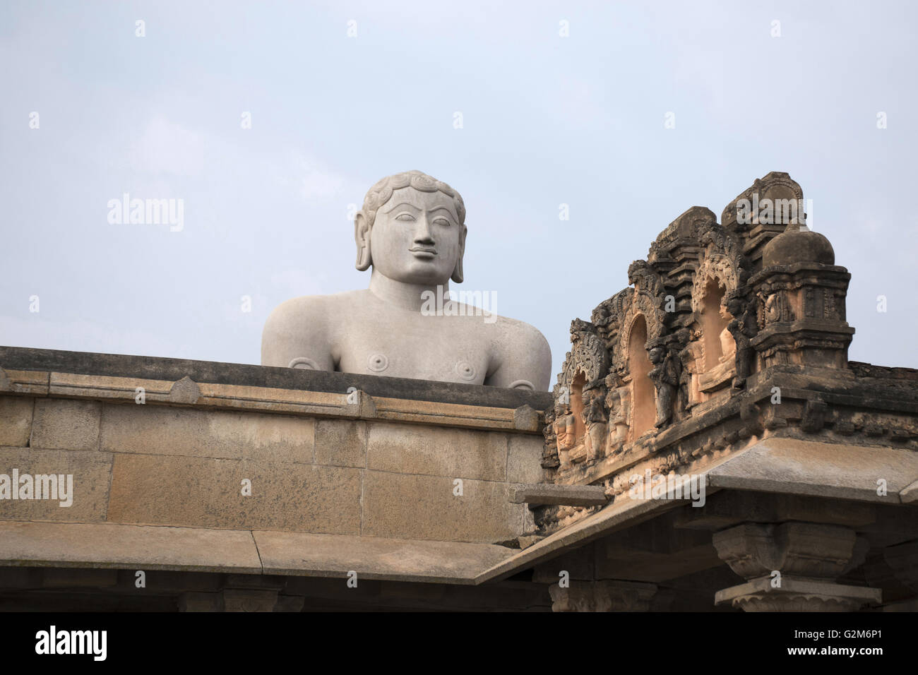 A gigiantic monolithic statue of Bahubali, also known as Gomateshwara ...