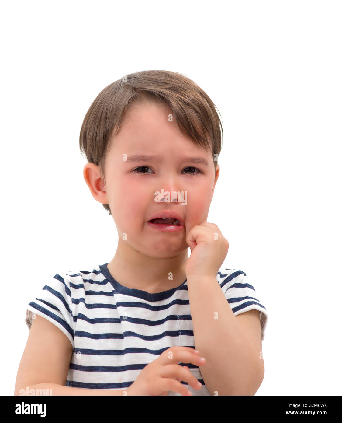 crying baby girl isolated Stock Photo - Alamy