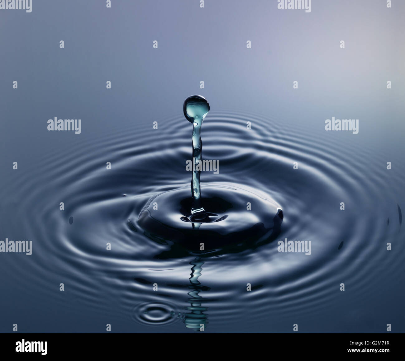 Water drop photography, one or two drops of water dropped from height ...