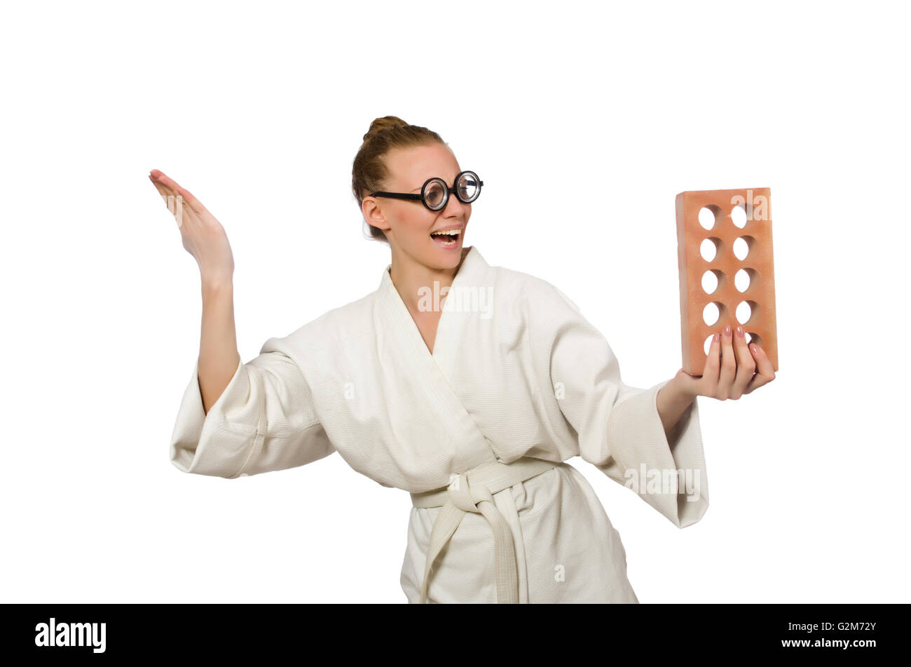 Woman breaking bricks hi-res stock photography and images - Alamy