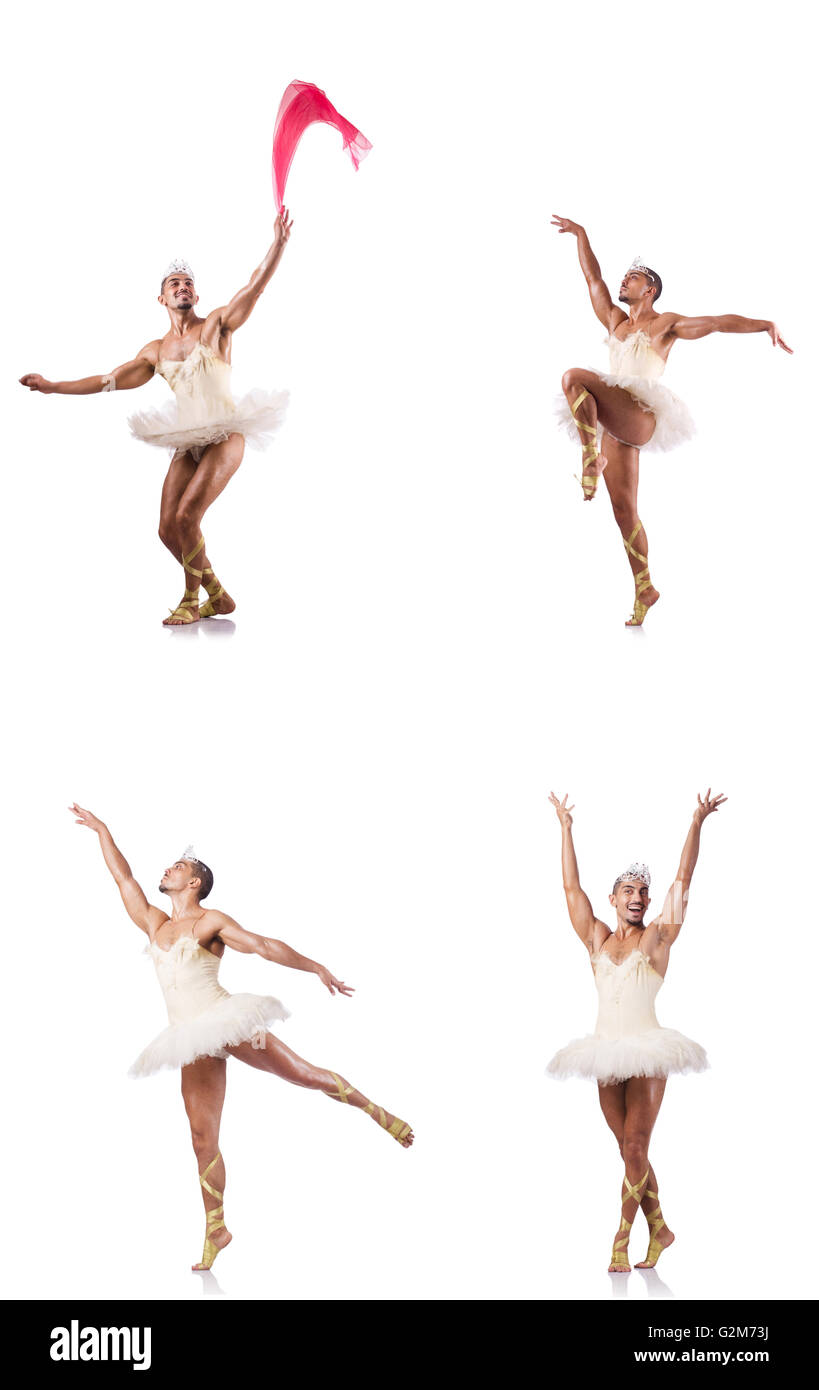 Man in ballet tutu isolated on white Stock Photo - Alamy