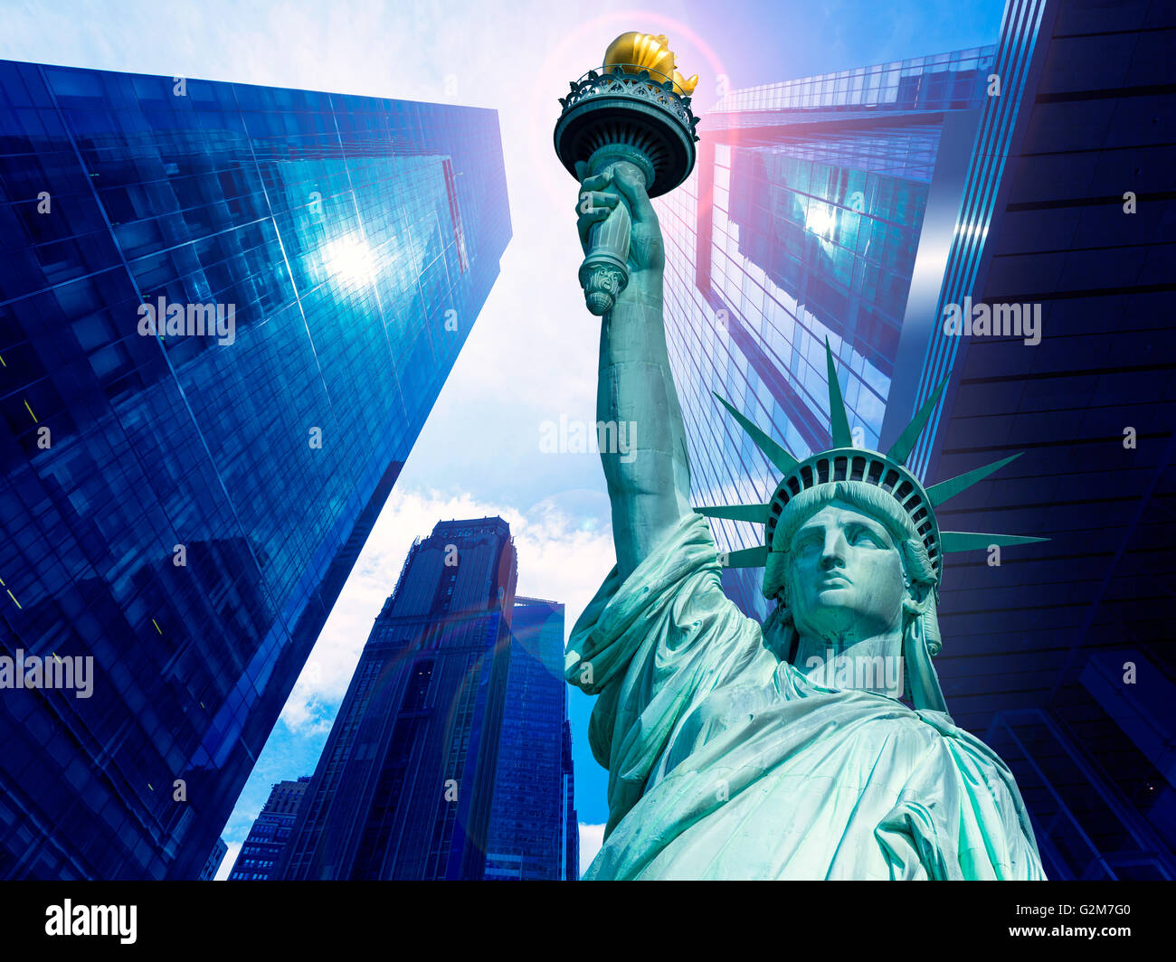 Liberty Statue and skyscrapers New York American Symbols USA photomount ...