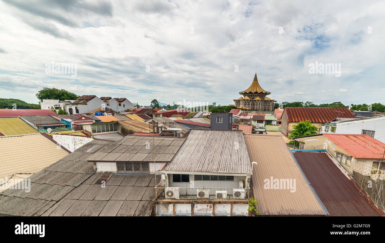 Cityscape of Kuching, capital of West Sarawak, Borneo, Malaysia Stock ...