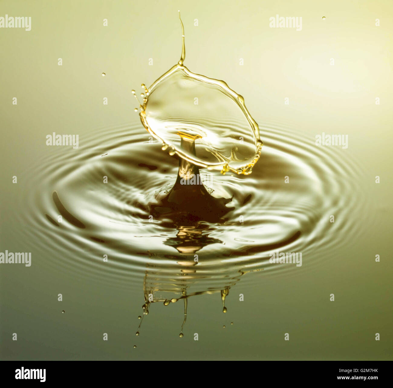 Water drop photography, one or two drops of water dropped from height ...