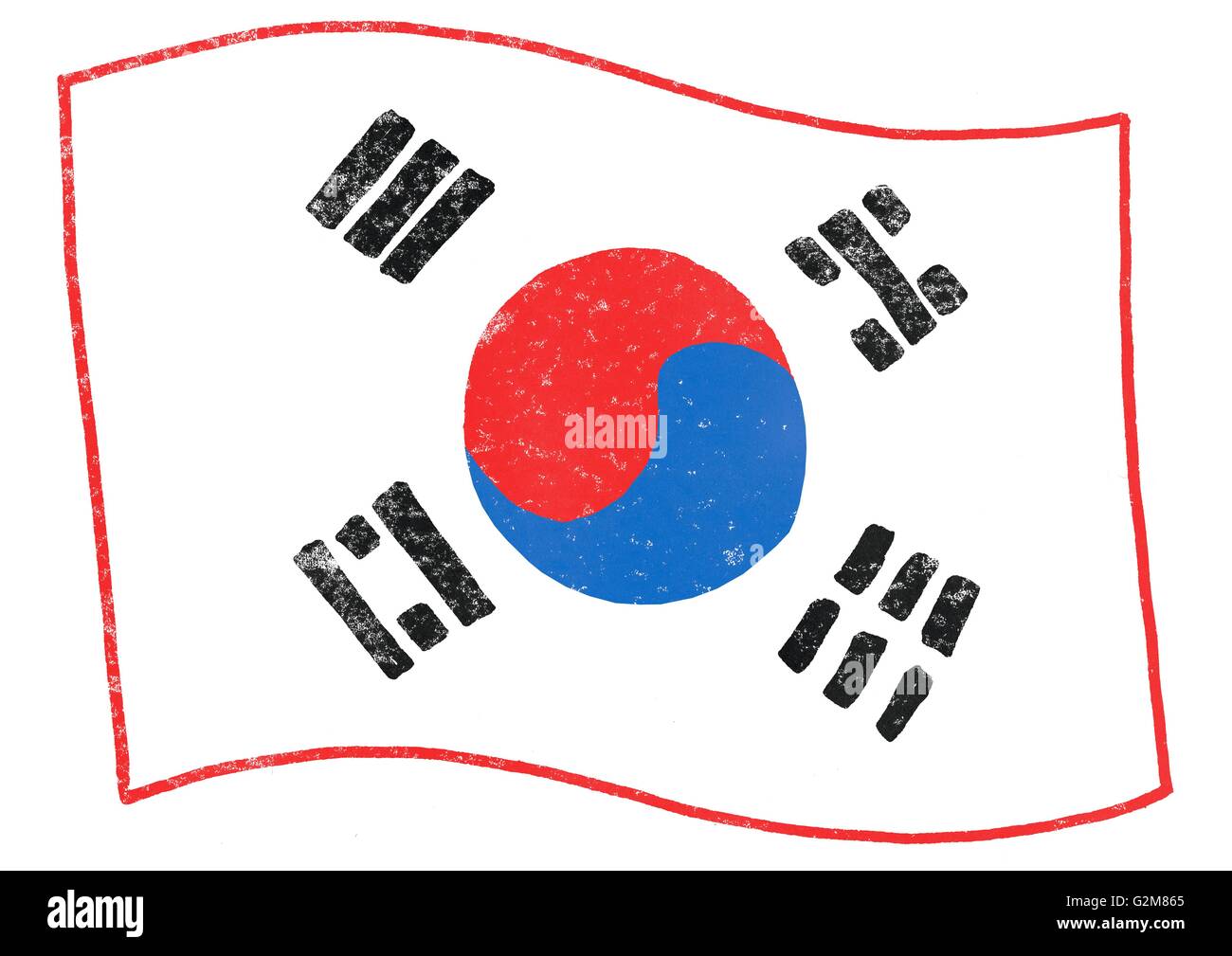 View of south Korean flag Stock Photo - Alamy