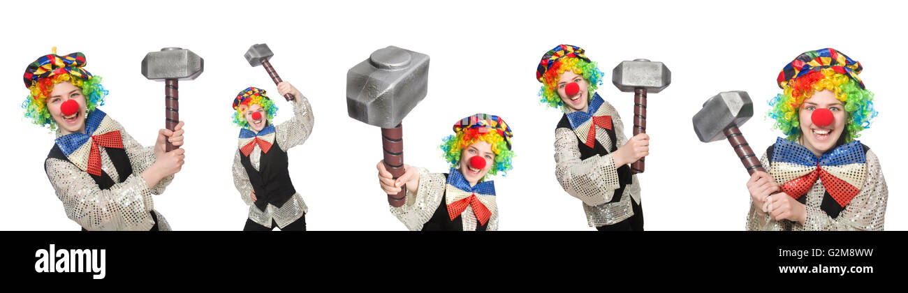 Clown in various poses isolated on white Stock Photo - Alamy
