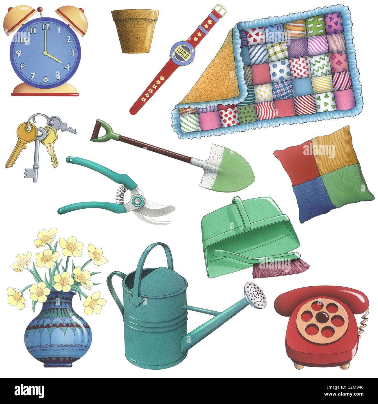 Collection of things on white background Stock Photo - Alamy