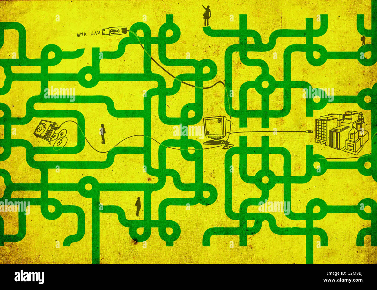 Labyrinth lines hi-res stock photography and images - Alamy