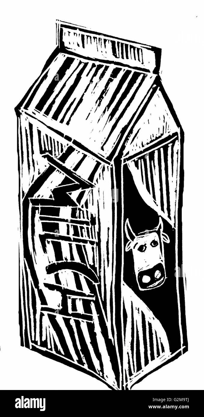 Milk box on white Stock Photo - Alamy