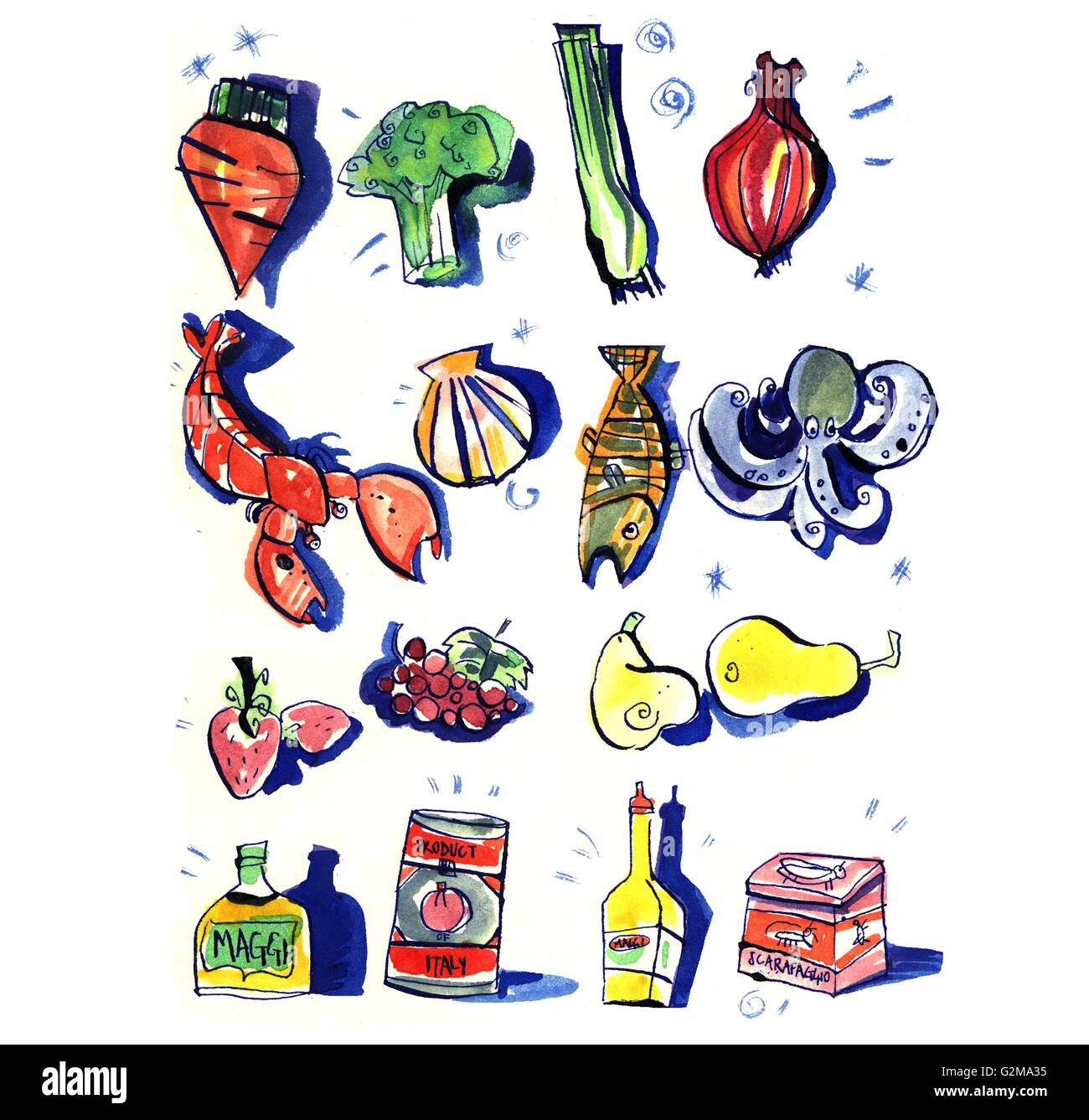 Selection of food Stock Photo - Alamy