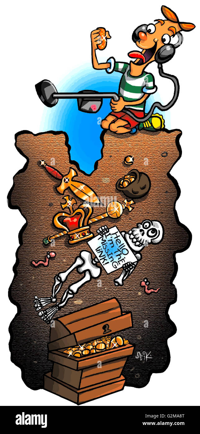 Boy looking for treasure Stock Photo - Alamy