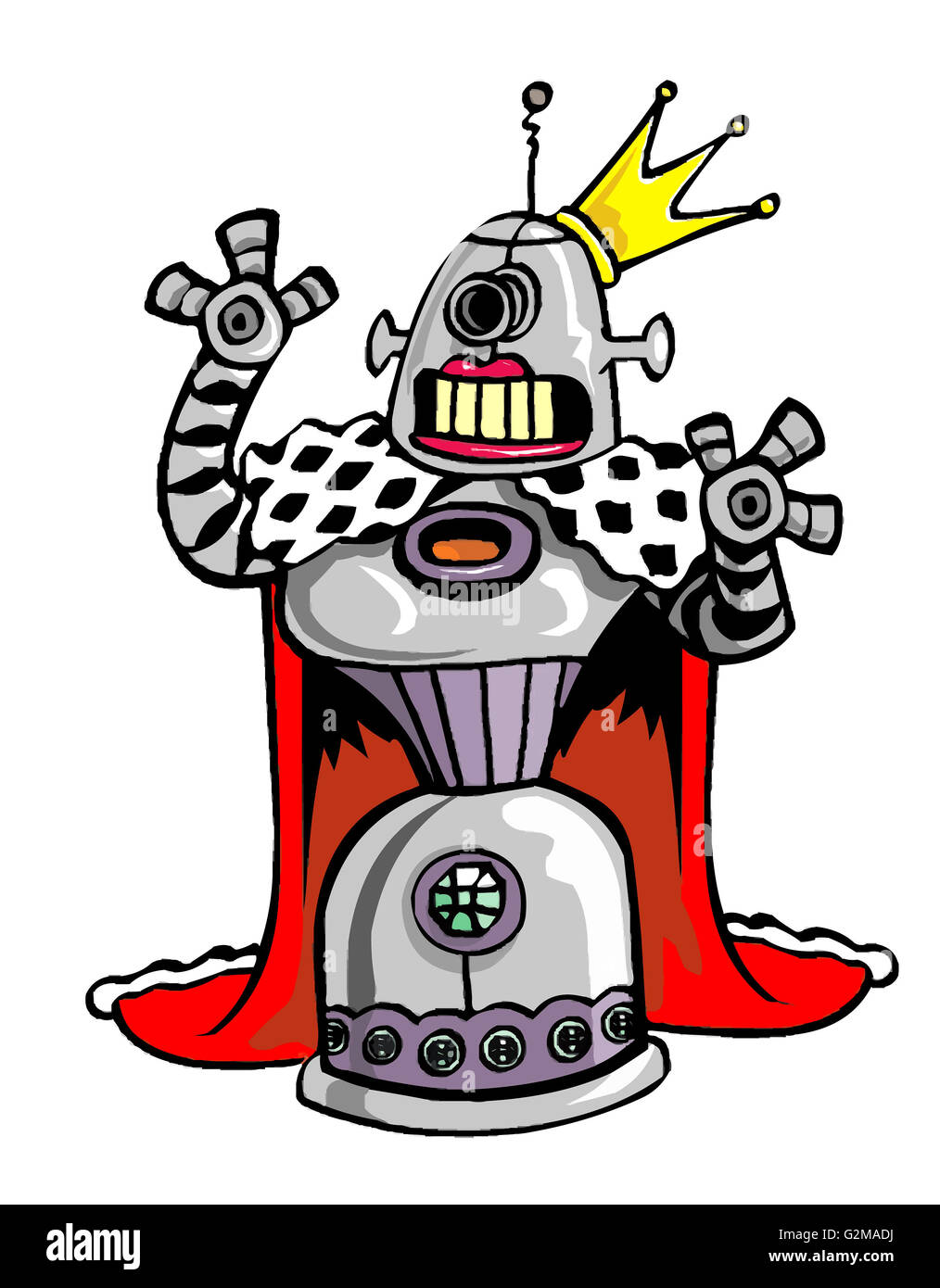 Portrait of robot in queen's costume Stock Photo - Alamy