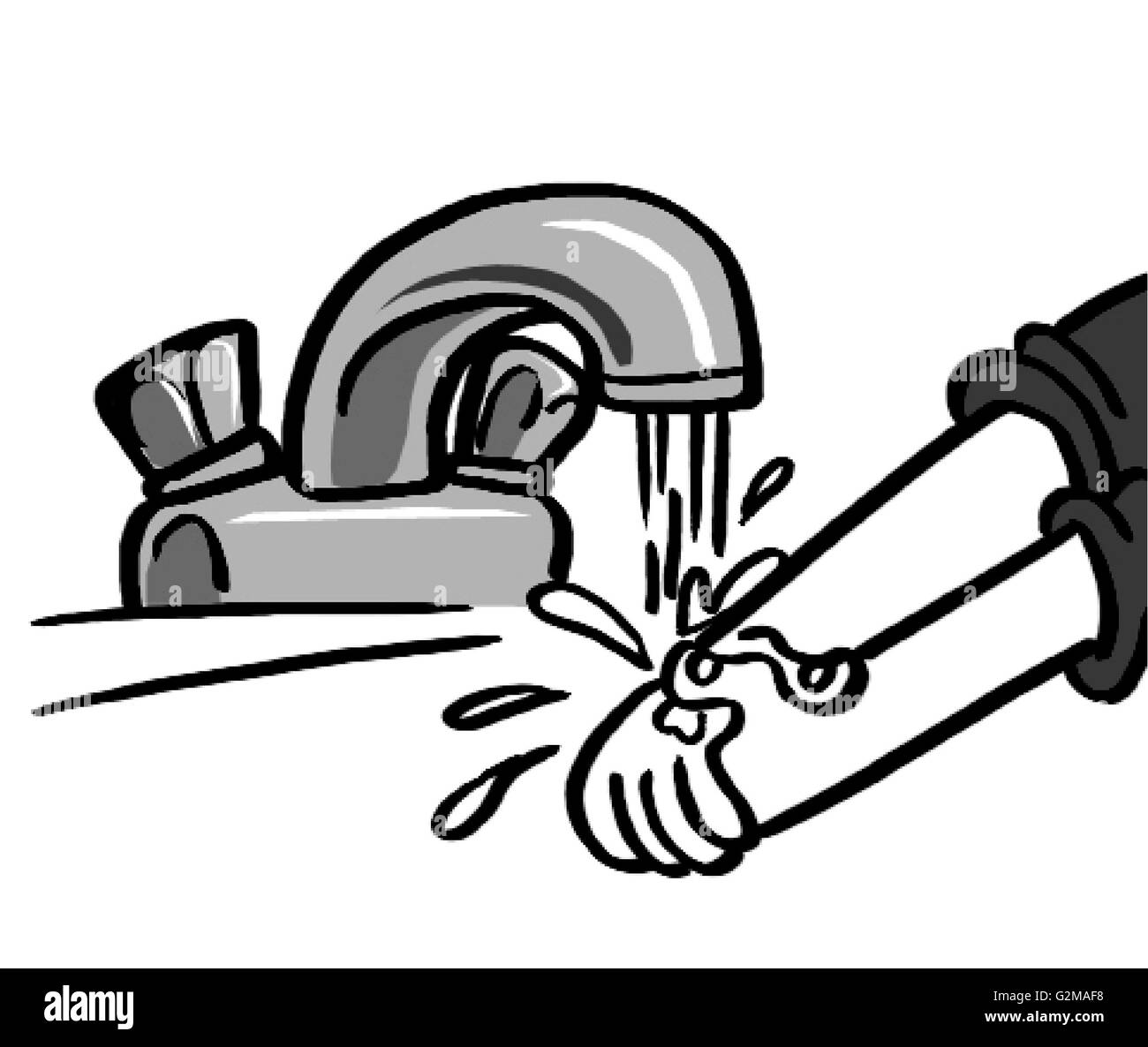 Hand washing drawing hi-res stock photography and images - Alamy