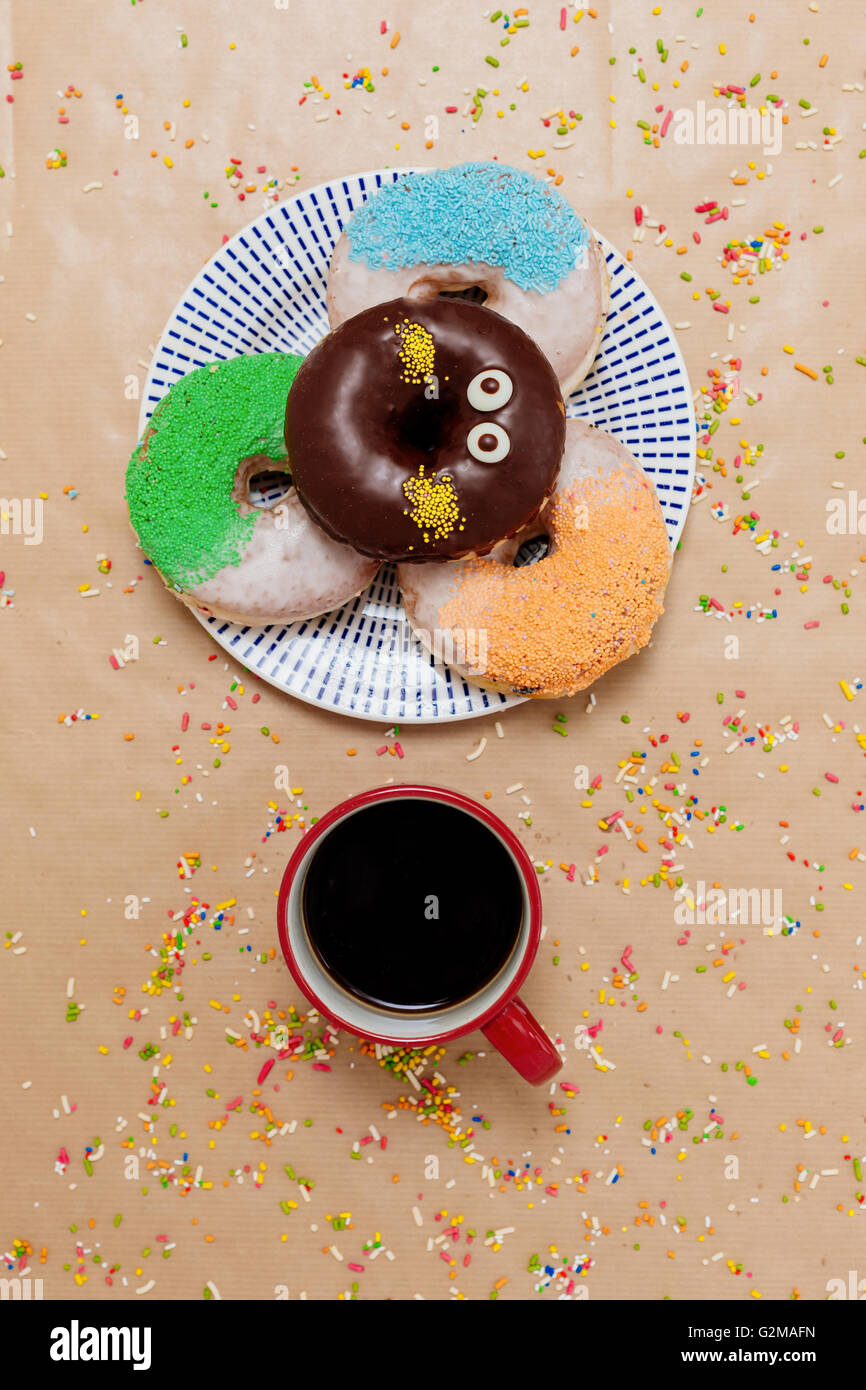 donuts and Coffee cup Stock Photo - Alamy
