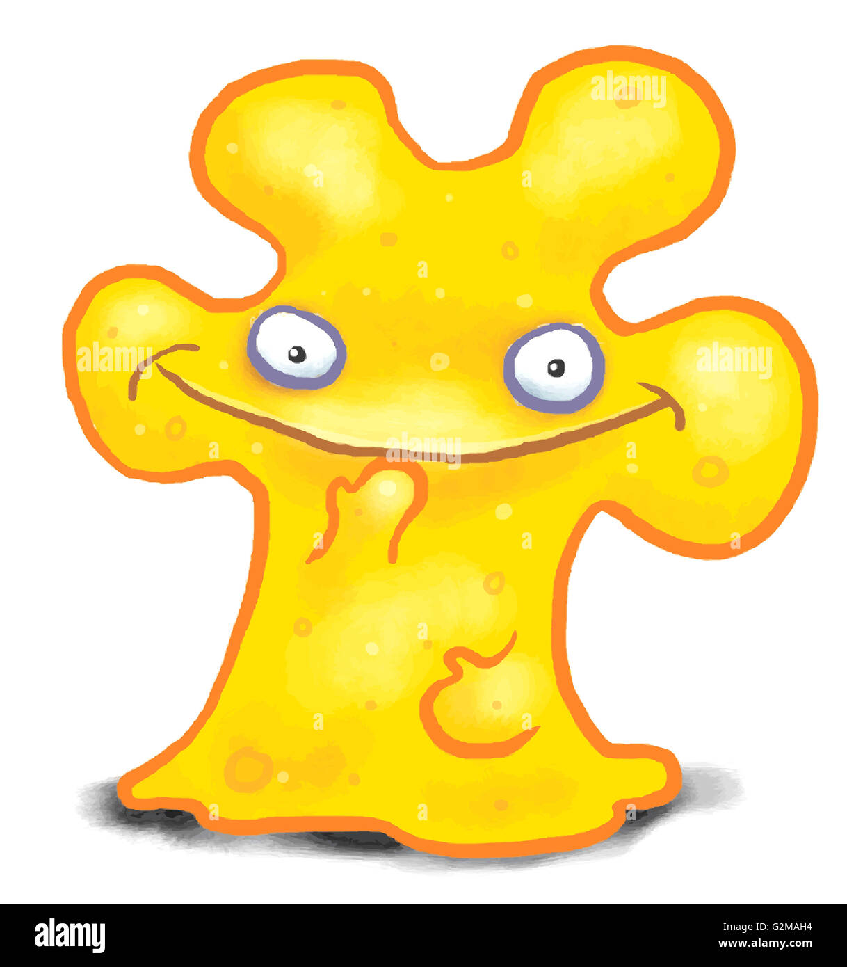 Yellow mascot on white background Stock Photo - Alamy