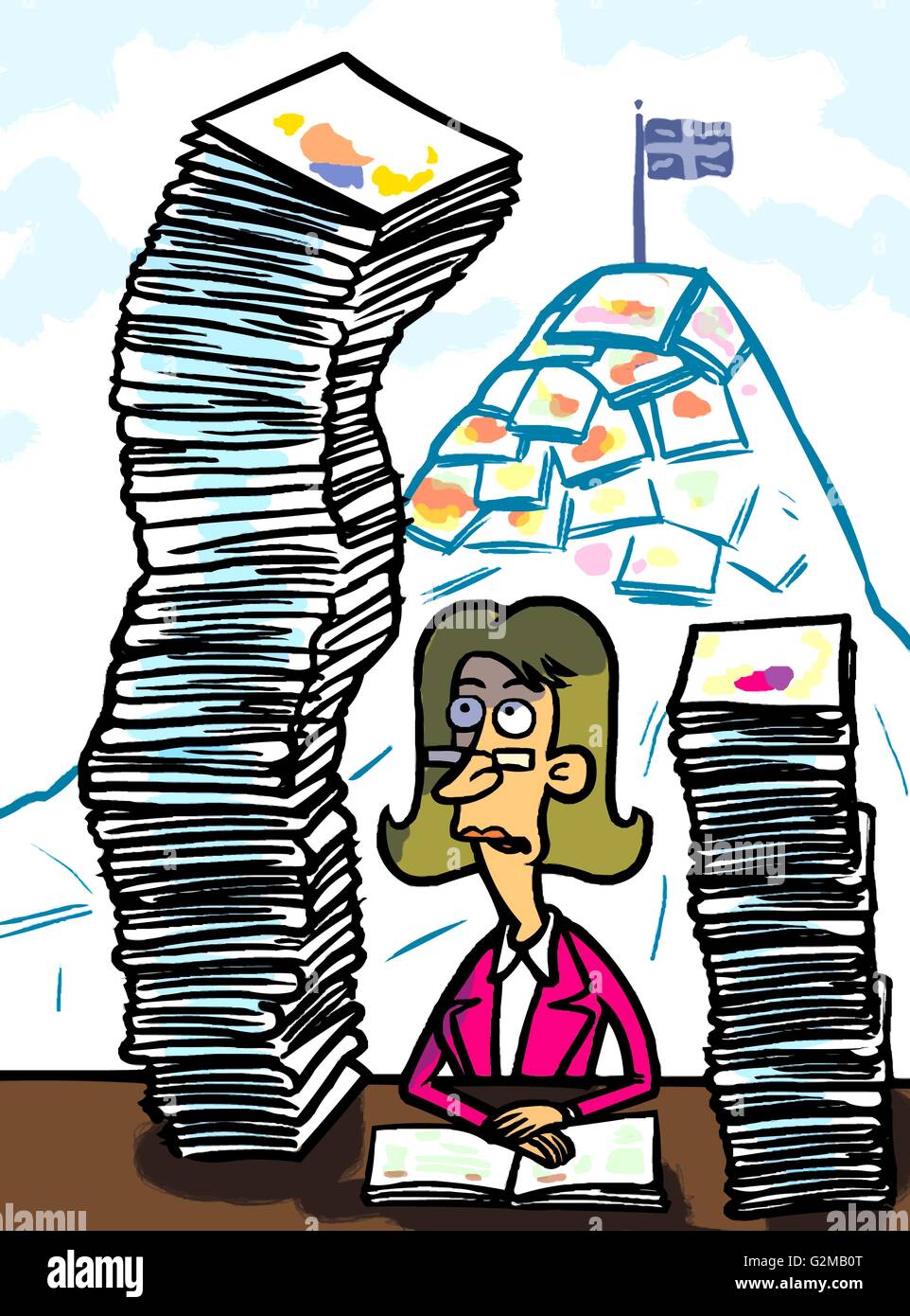 Woman overworked illustration hi-res stock photography and images - Alamy