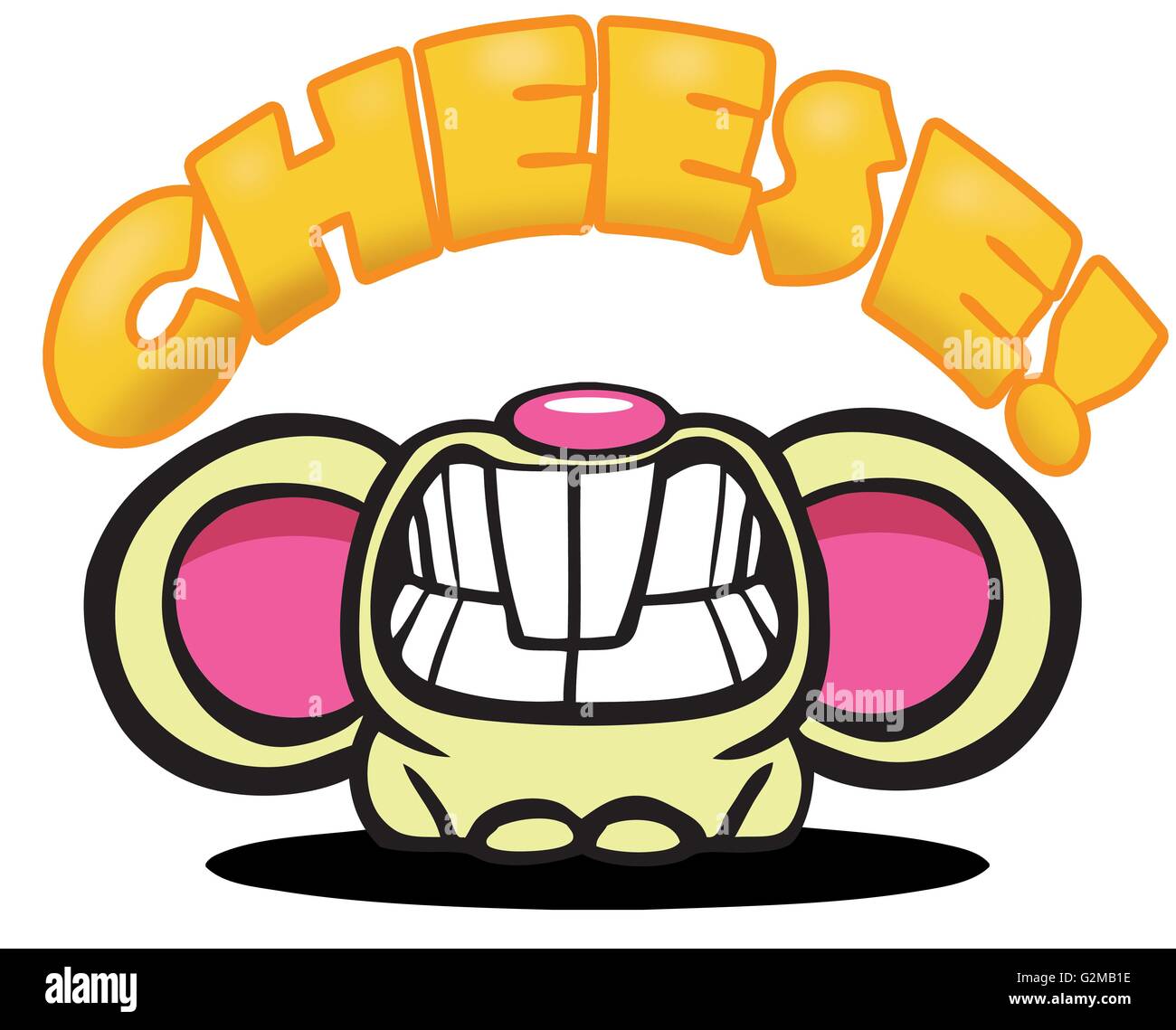 Mouse looking at cheese sign Stock Photo - Alamy