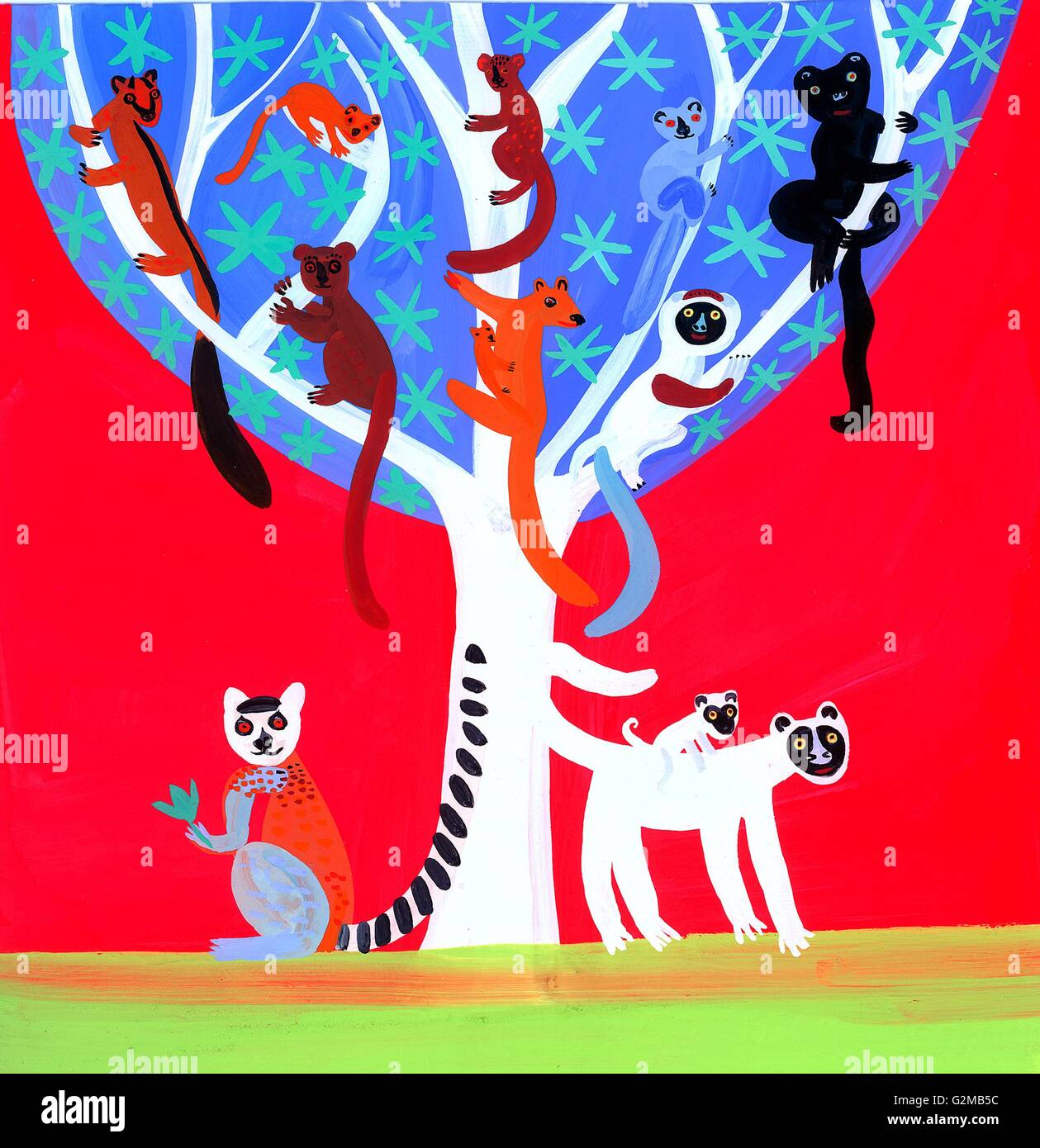 Monkey group illustrations hi-res stock photography and images - Alamy