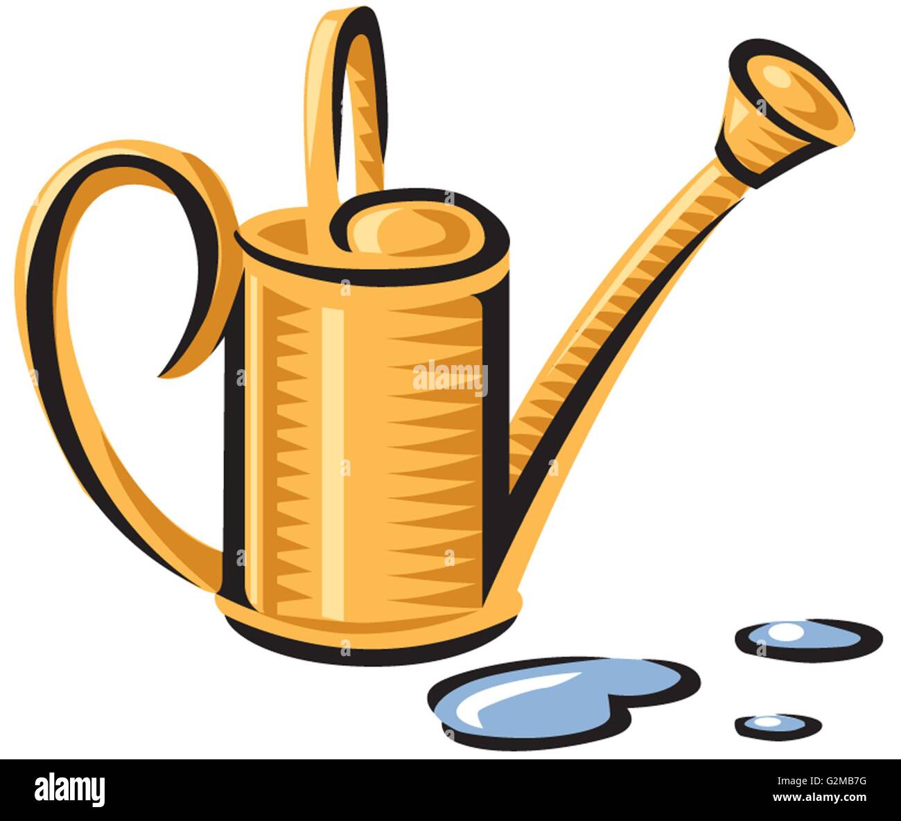 Yellow watering pot and water drops Stock Photo - Alamy