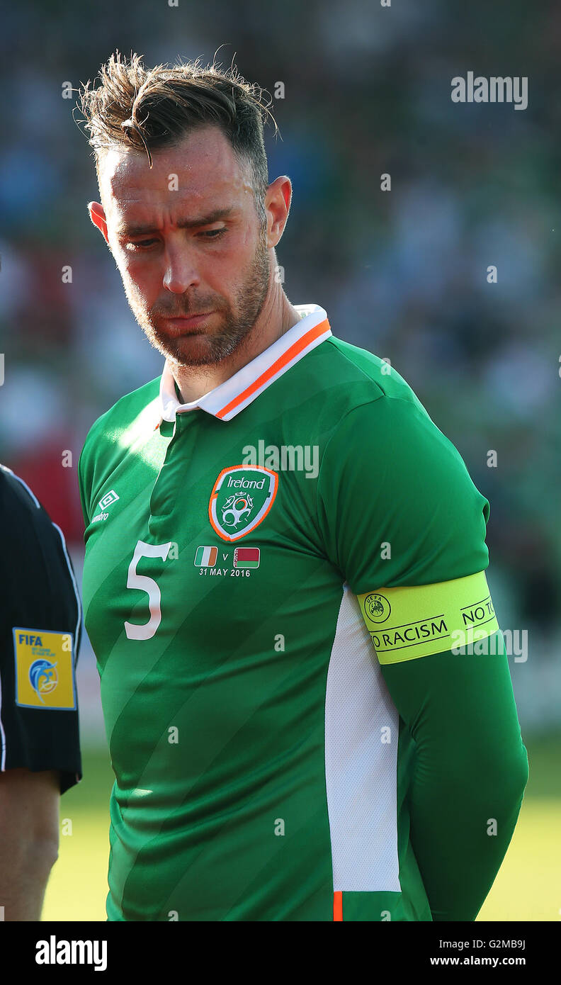 Ireland's Richard Keogh in the line up ahead of the International ...
