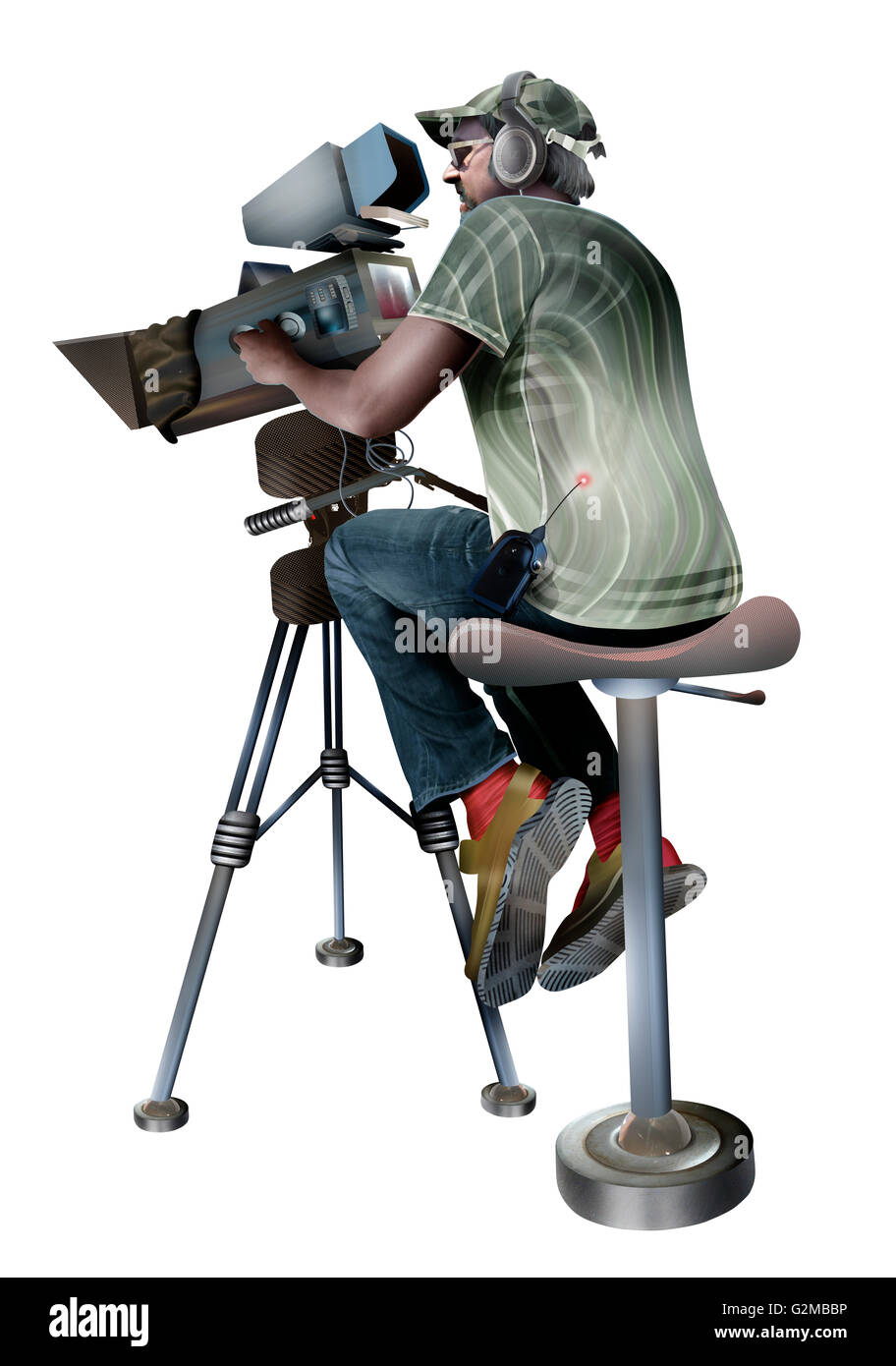 Filming camera man studio full length hi-res stock photography and ...