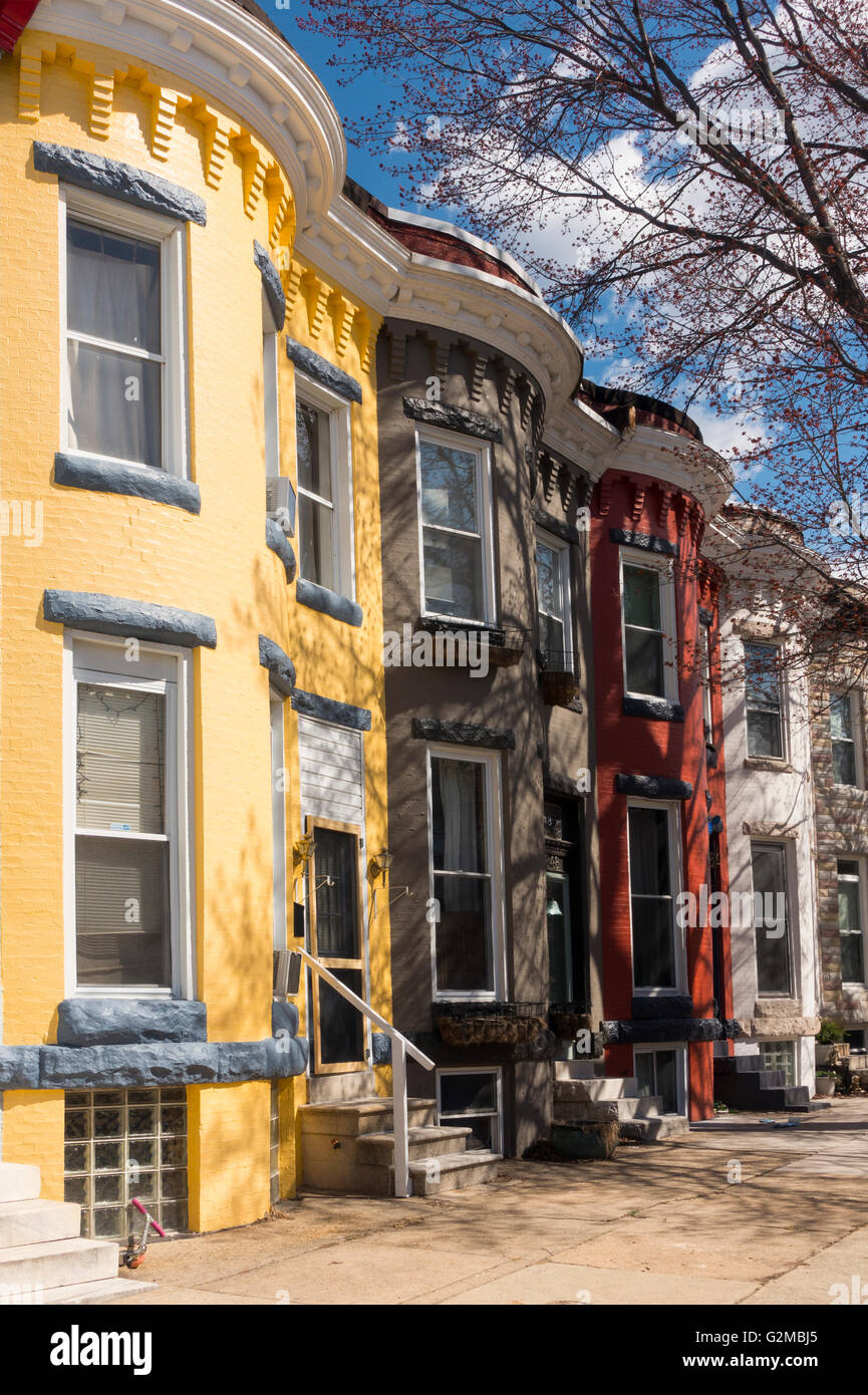 row houses historic district Baltimore Maryland Stock Photo - Alamy