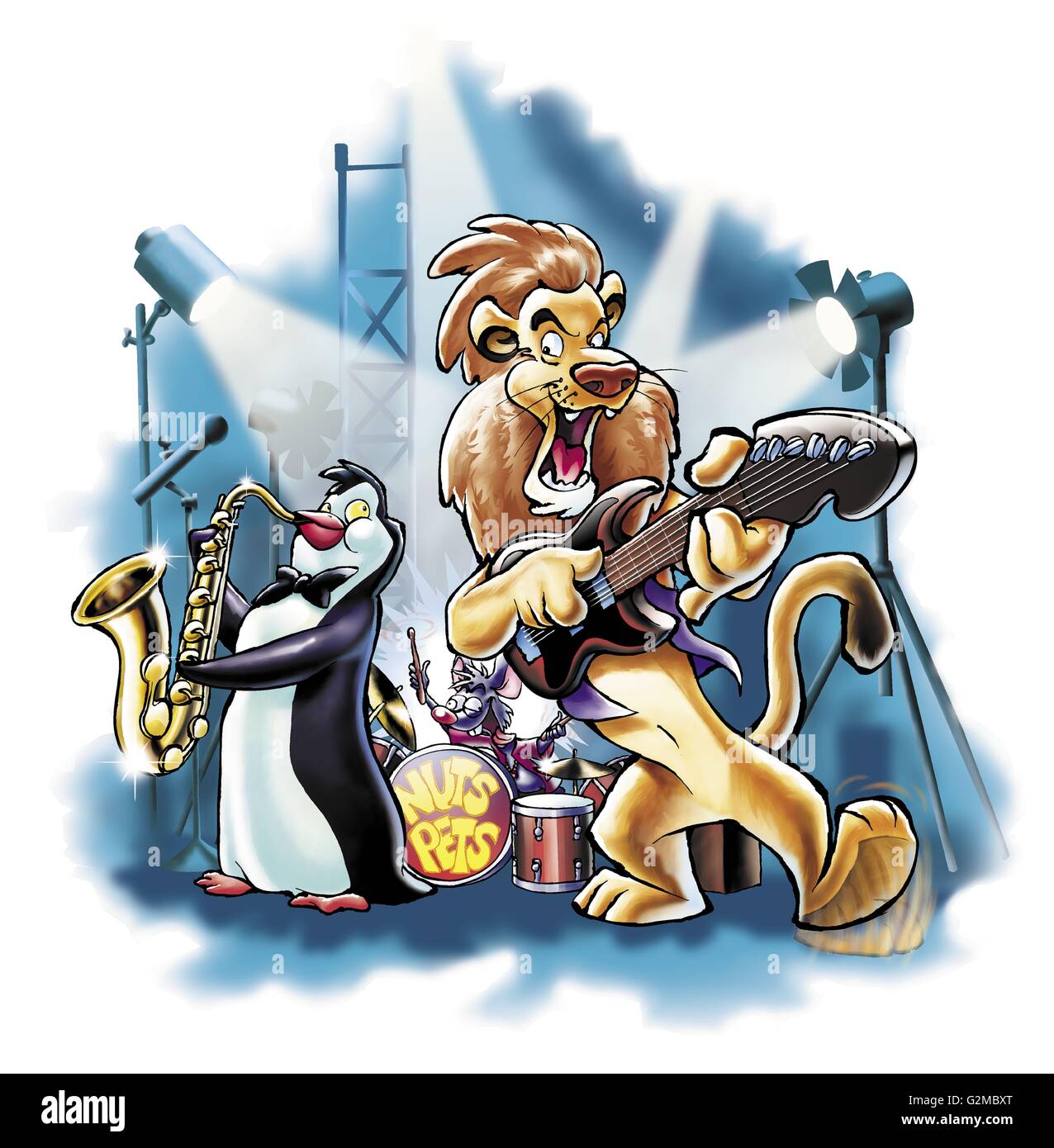 Cartoon animals playing music hi-res stock photography and images - Alamy