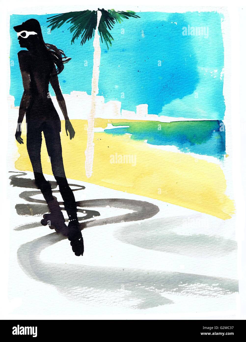 Skating at the beach Cut Out Stock Images & Pictures - Alamy
