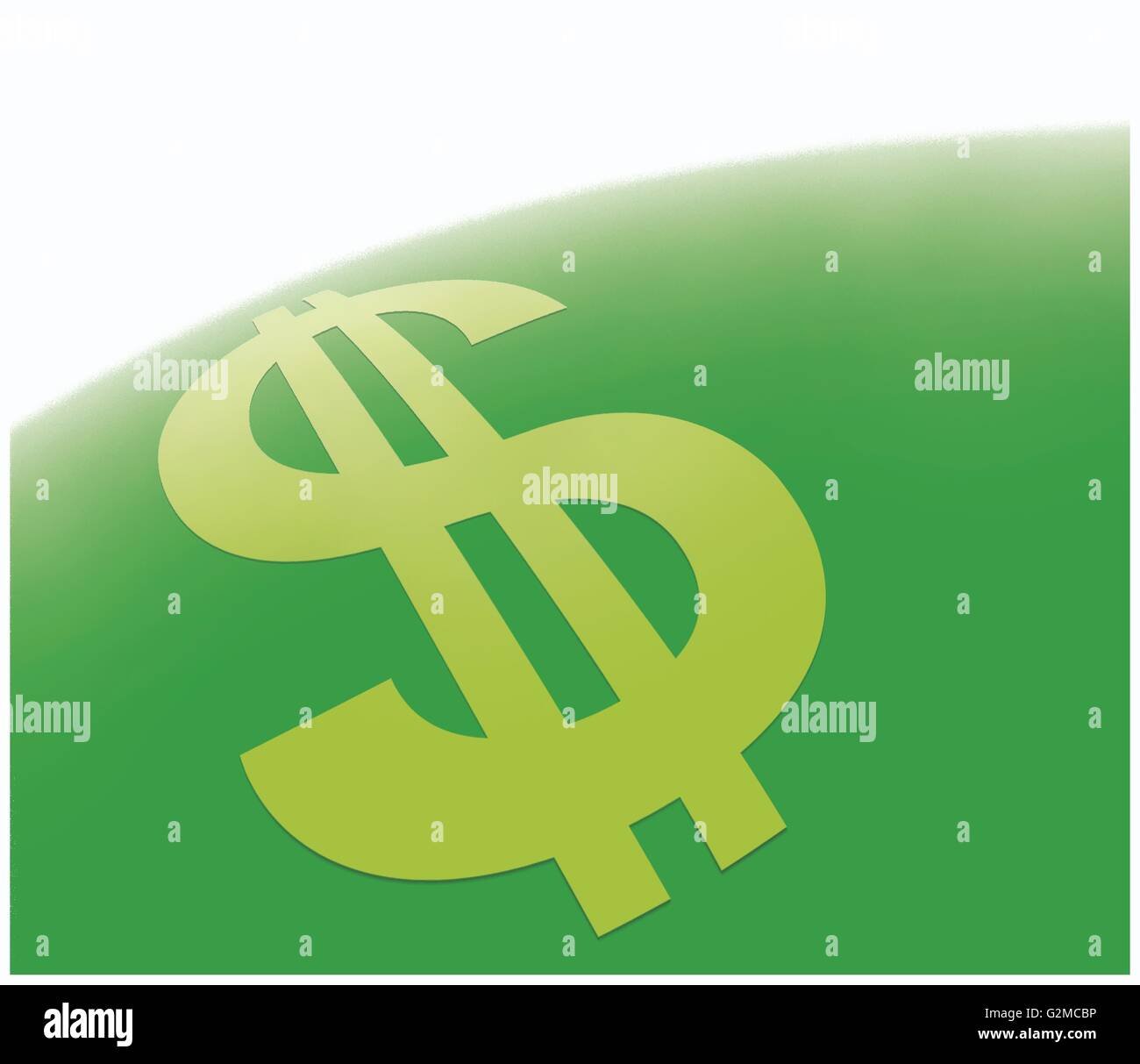 Dollar sign on green and white background Stock Photo - Alamy