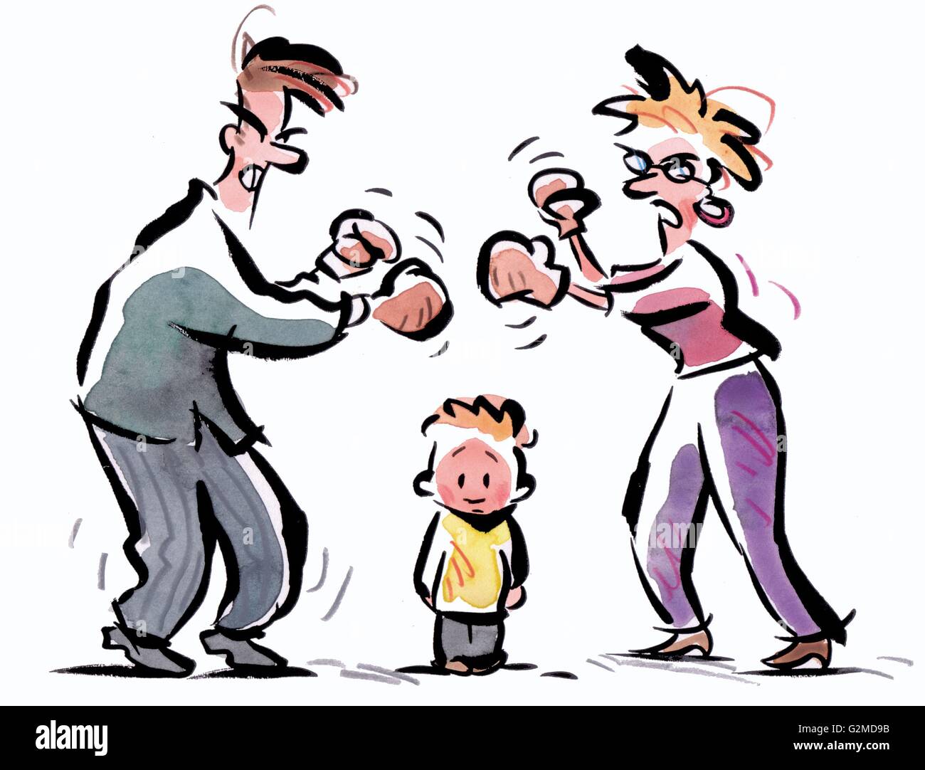 Three sons fighting hi-res stock photography and images - Alamy