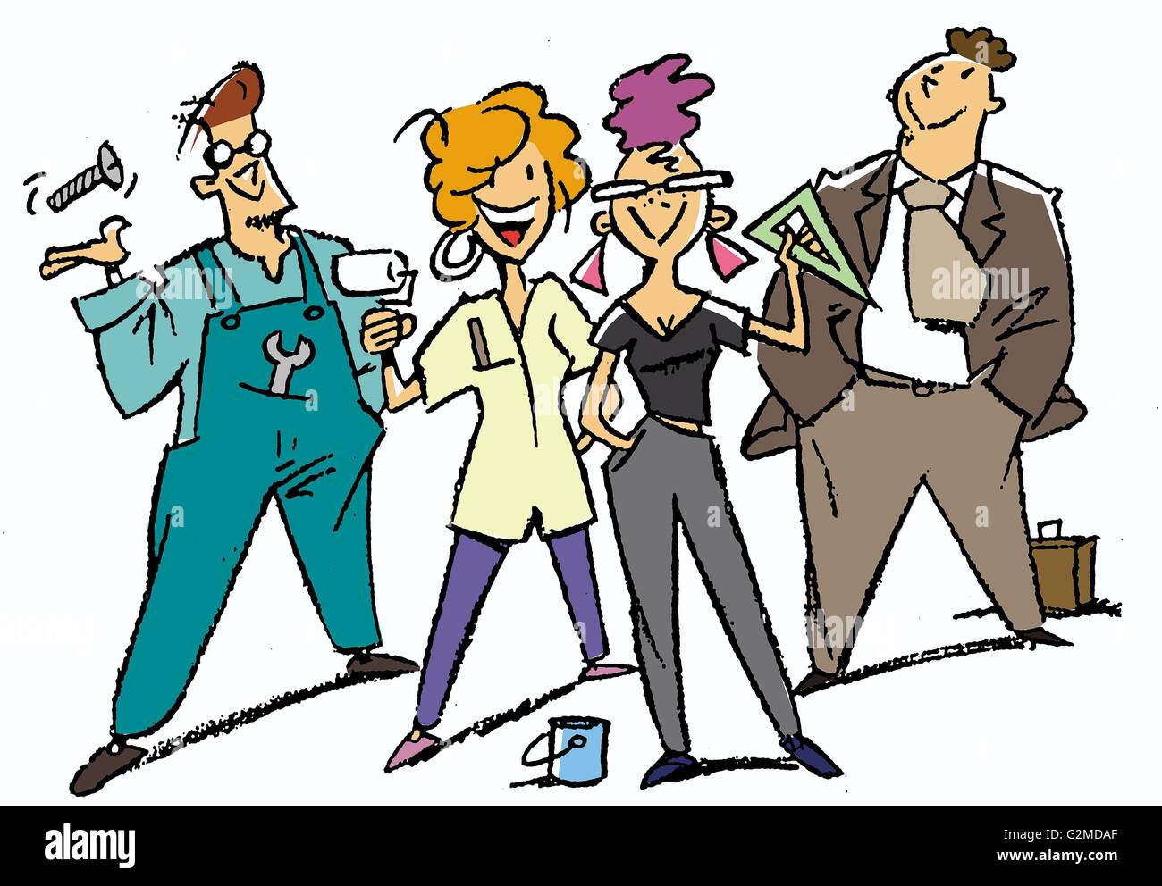 Four occupations hi-res stock photography and images - Alamy