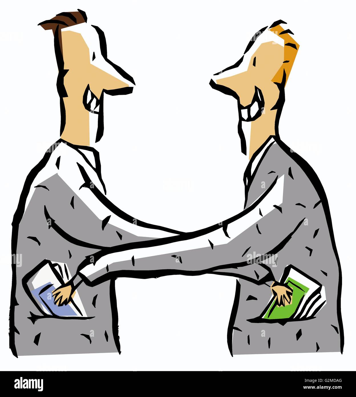 Two men bribing Stock Photo - Alamy