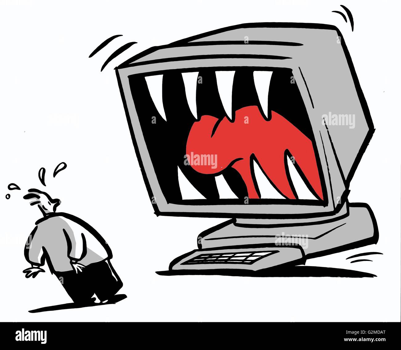 Computer shouting at man Stock Photo - Alamy