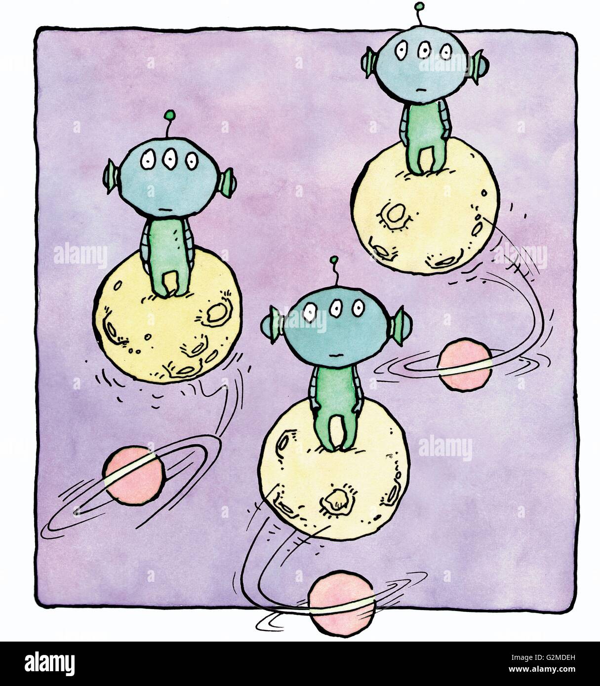 Cartoon aliens hi-res stock photography and images - Alamy