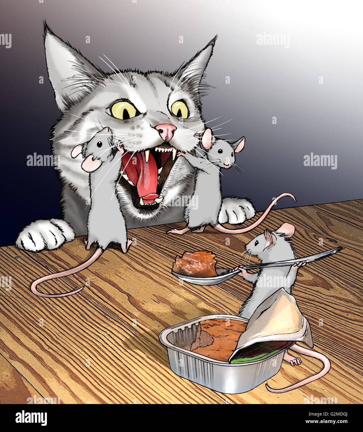 Mice and cat cartoon hi-res stock photography and images - Alamy