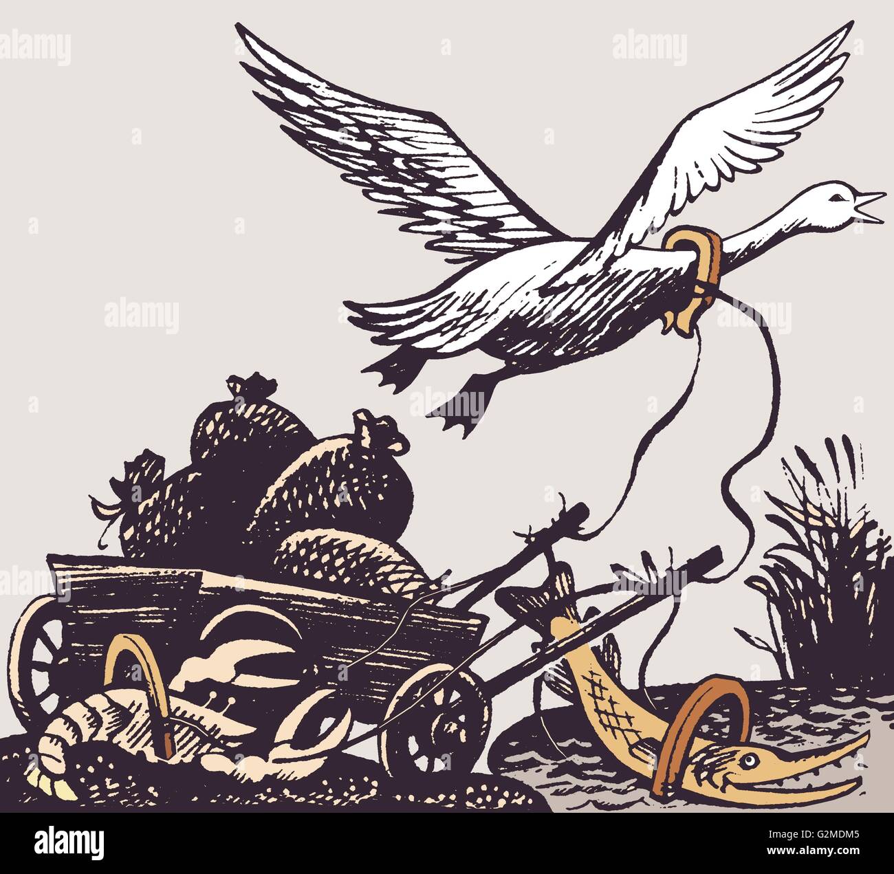 Animals pulling horse cart Stock Photo - Alamy