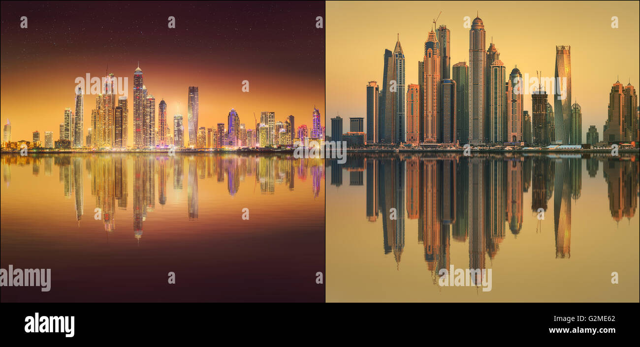 Beautiful cityscape set and collage of Dubai, UAE Stock Photo - Alamy