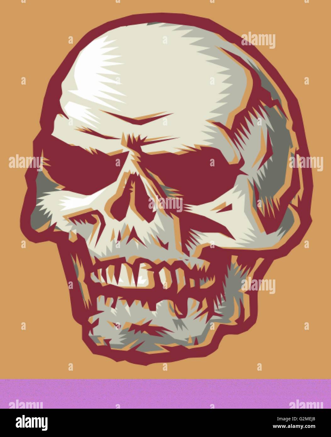 Angry skull on yellow Stock Photo - Alamy