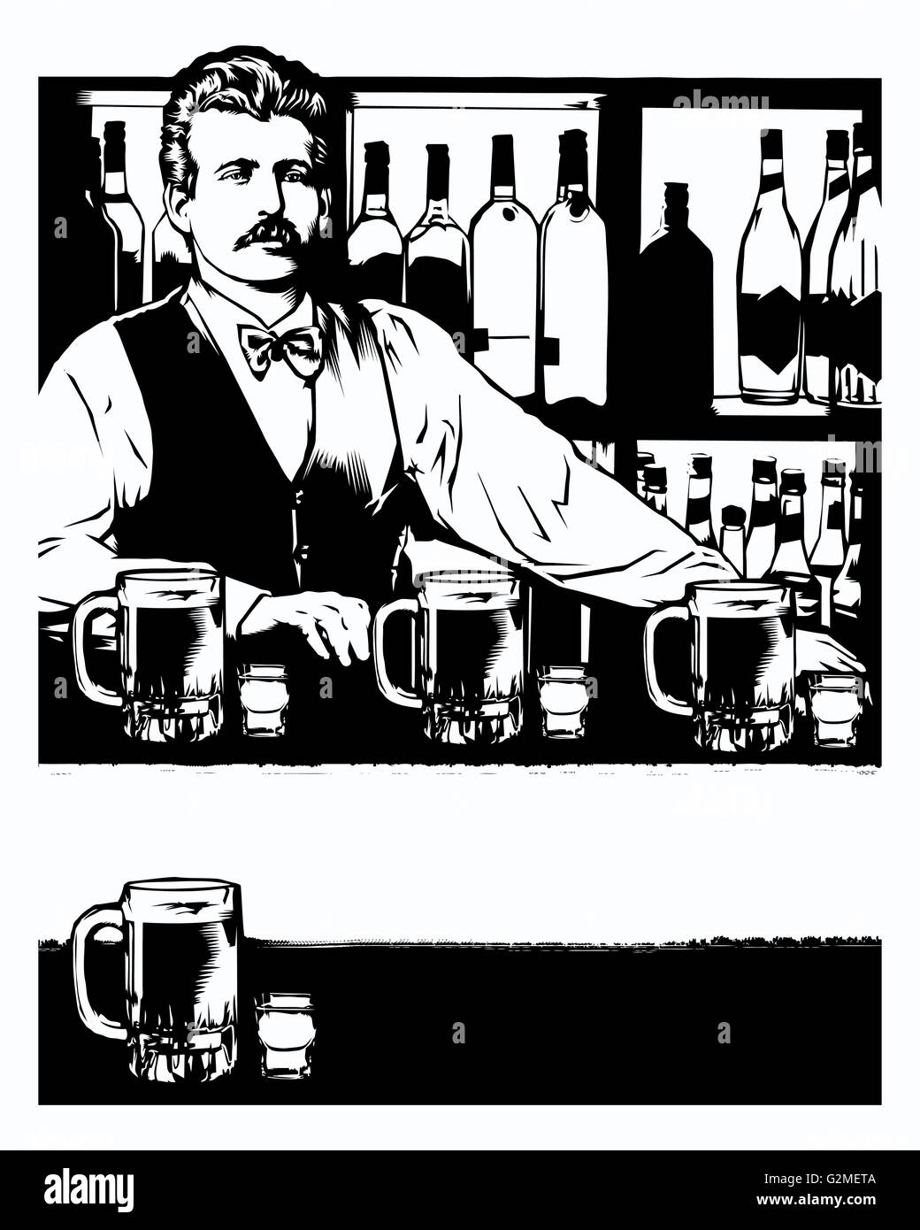 Behind bar barman Cut Out Stock Images & Pictures - Alamy