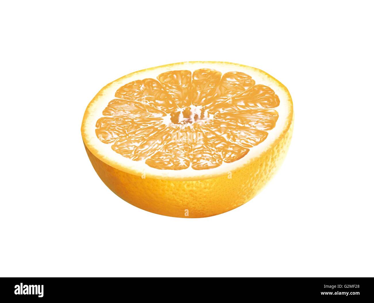 Close up of half of orange white background Stock Photo - Alamy