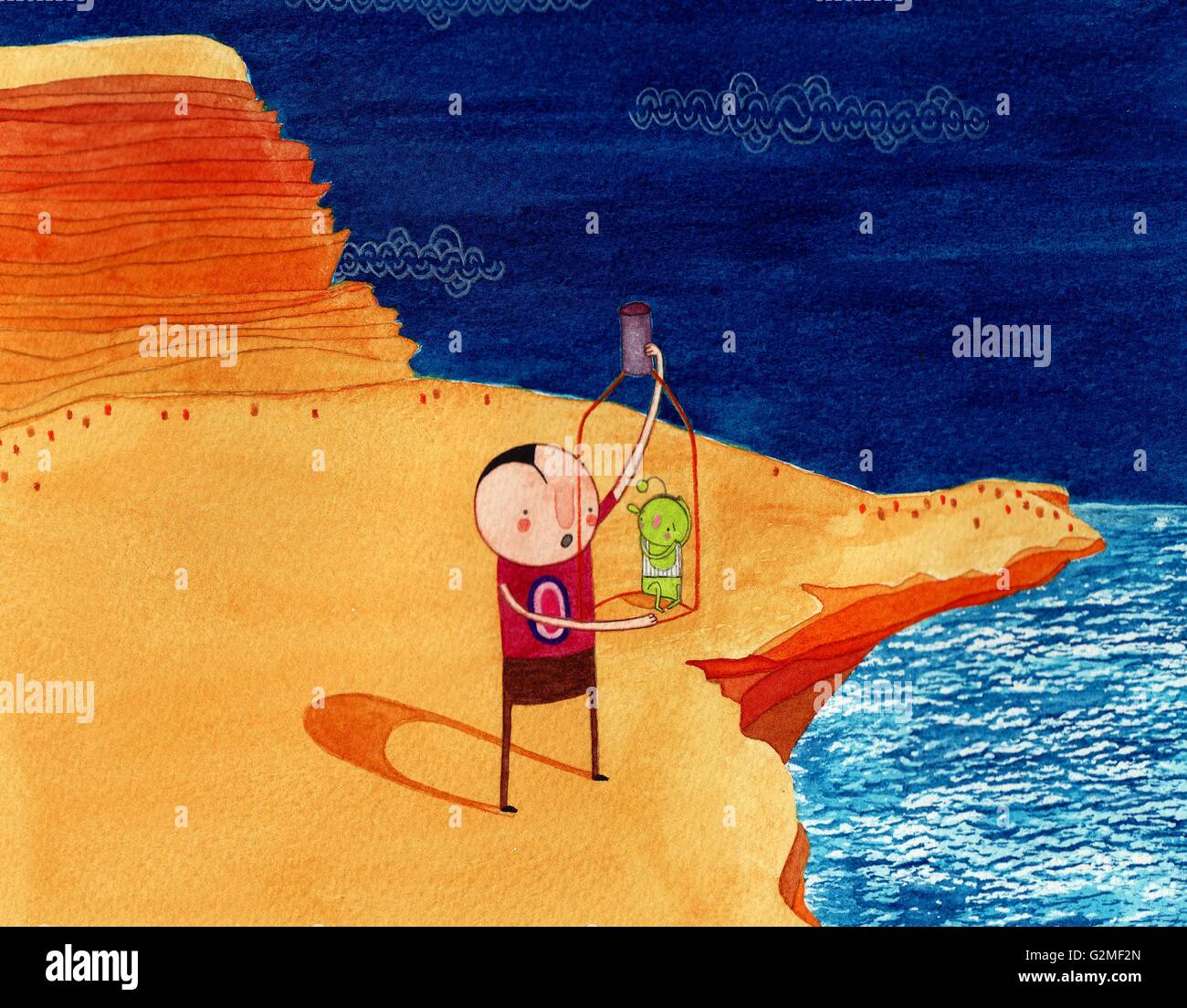 Boy illustrations hi-res stock photography and images - Alamy