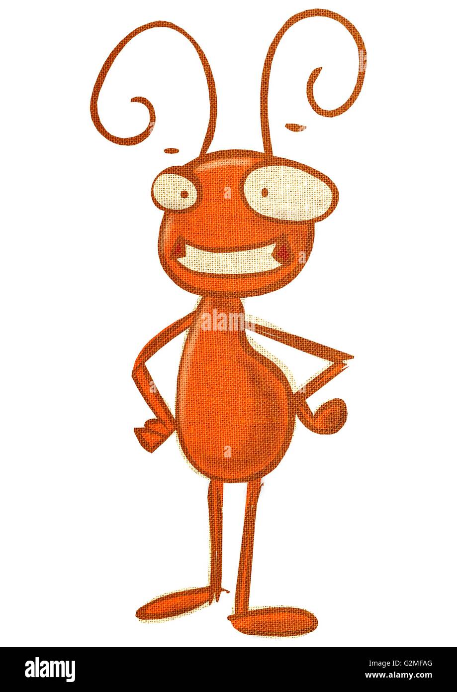 Smiling ant on white background Stock Photo - Alamy