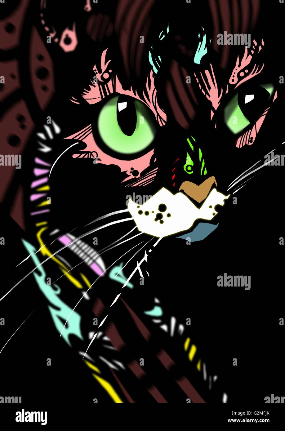 Cat head illustration hi-res stock photography and images - Alamy