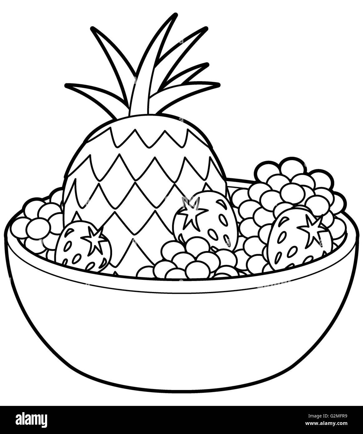 Fruit Bowl Clipart Black And White