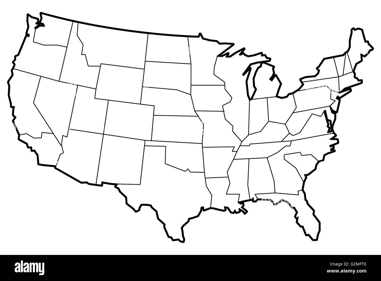 Blank map of USA Stock Photo - Alamy