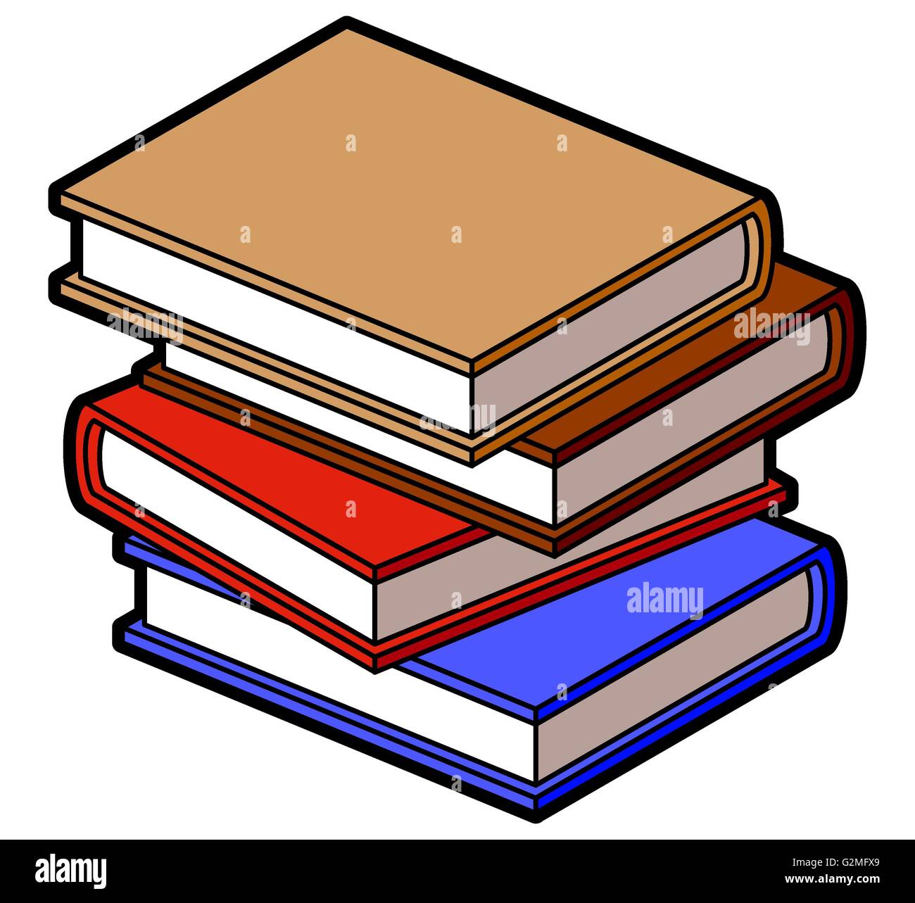 Stack of books on white background Stock Photo - Alamy