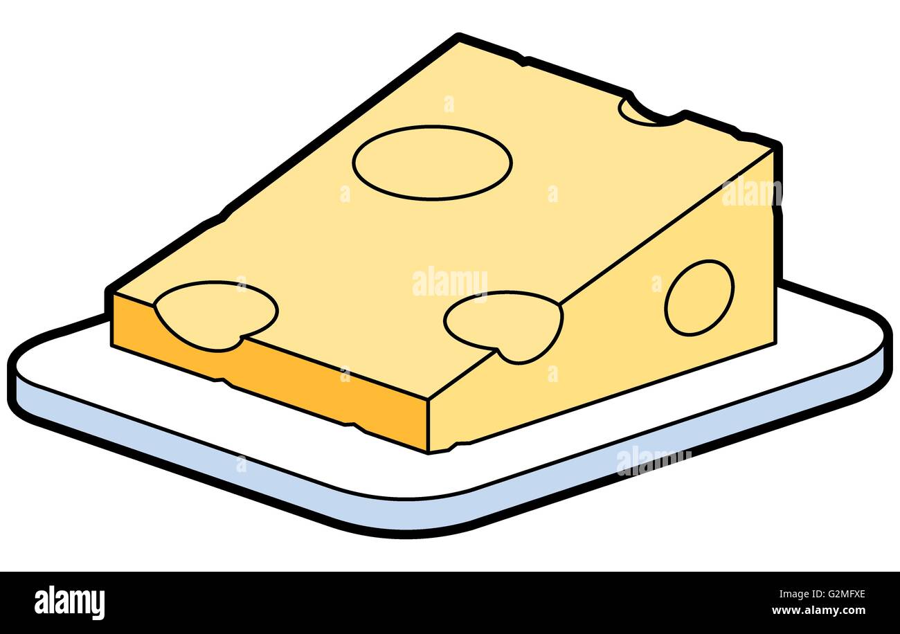 Slice of cheese on tray Stock Photo - Alamy
