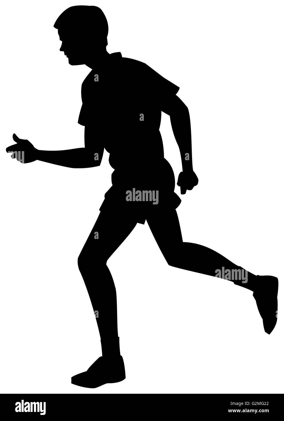 Man running on white background Stock Photo - Alamy