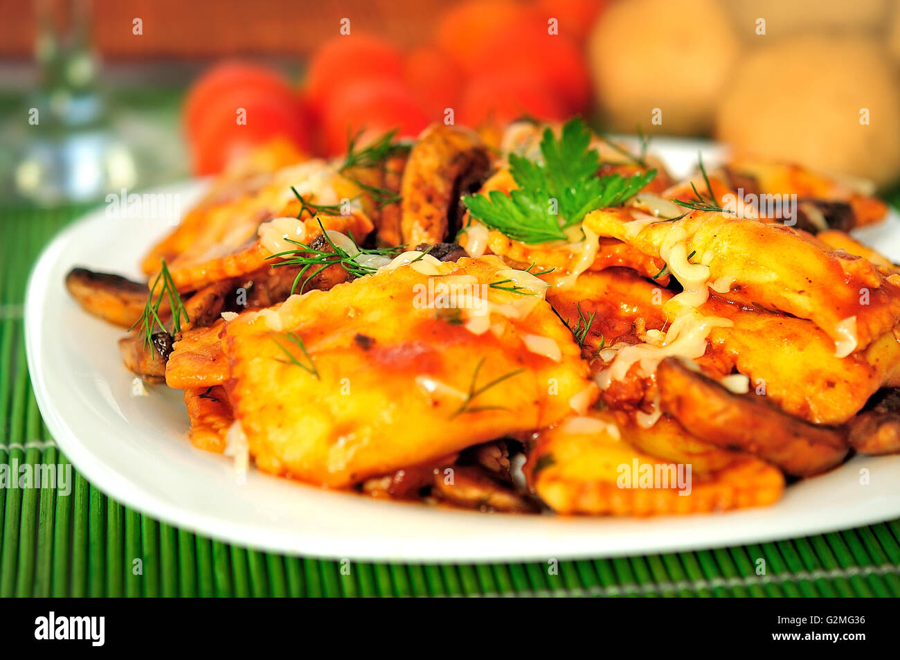 Delicious ravioli on plate hi-res stock photography and images - Alamy